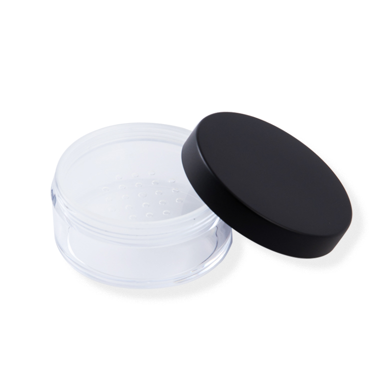 PFS101-Empty 45g loose powder case in black color